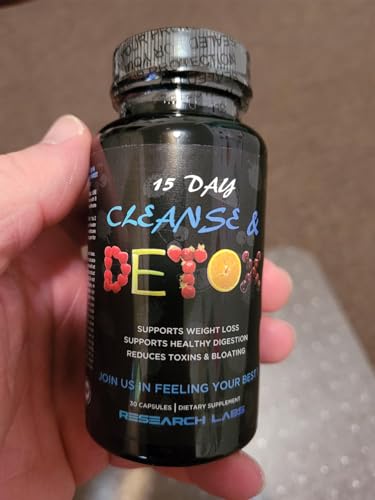 Research Labs 15 Day Colon Cleanse & Detox for Less Bloat Flat Tummy w/Probiotics - 2 Fer 1 - Constipation Relief - Flushes Toxins, Boosts Energy. Clinically Researched Safe and Effective Formula