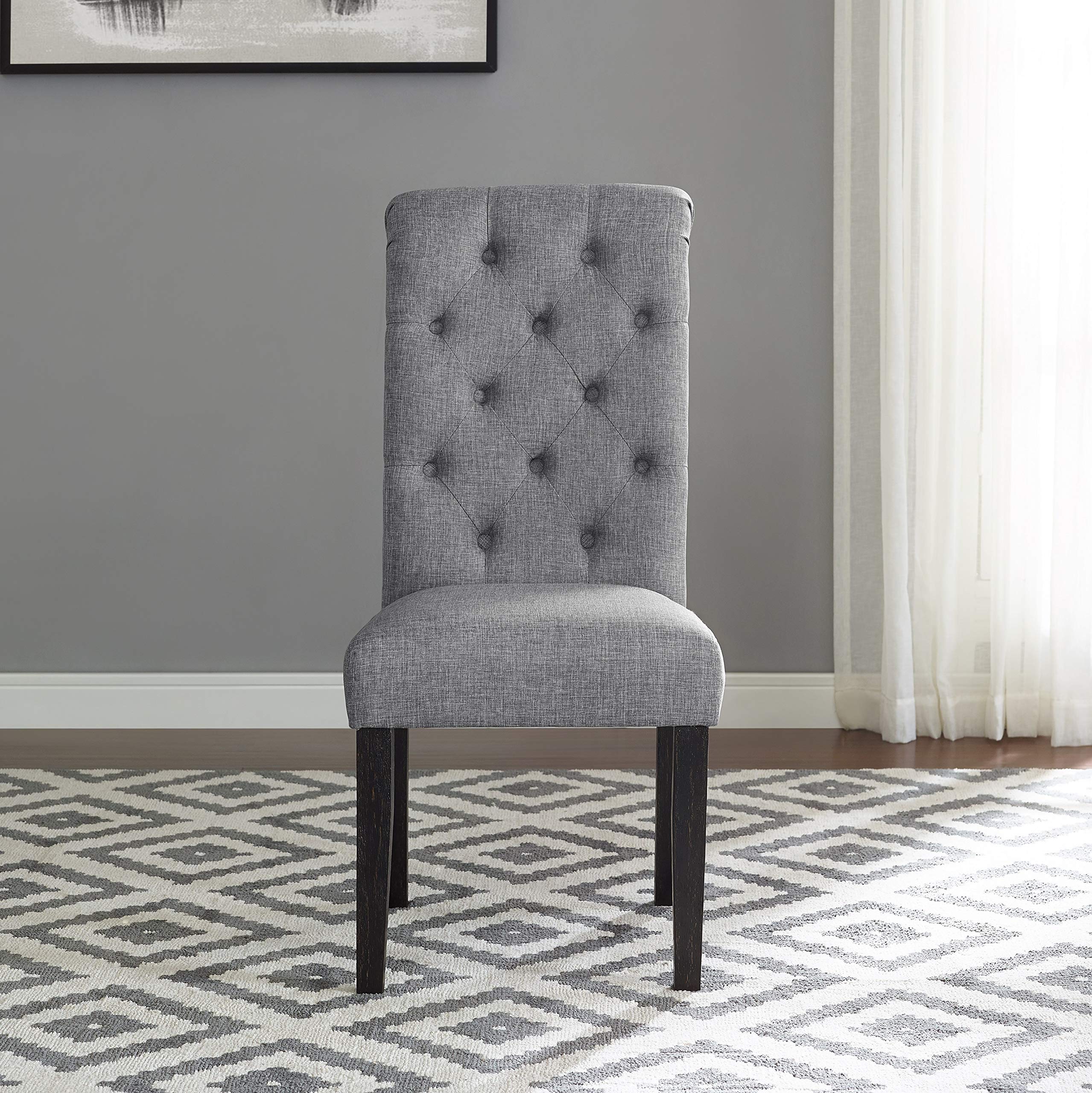 Roundhill Furniture Leviton Urban Style Dark Washed Wood Dining Set: Table, 4 Chairs and Bench, Gray