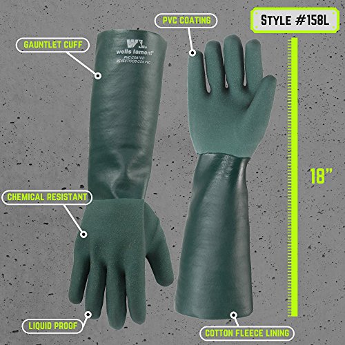 Wells Lamont Men's 18 Inch Chemical Gloves, Green, 2 Count Pack