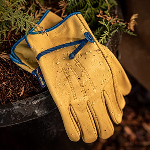 Wells Lamont unisex adult Men s Water Resistant Leather Work Gloves with Wrist Closure HydraHyde Technology Large Wells Lam, Saddletan, Large Pack of 1 US