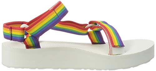 Teva womens Midform Universal Wedge Sandal, Rainbow/Black, 8 US