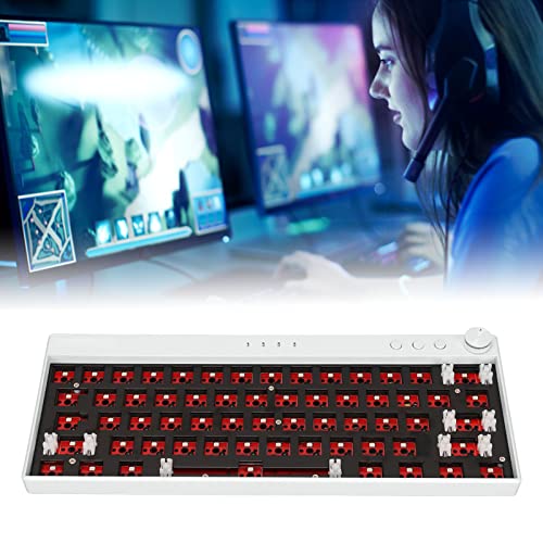 Yoidesu Mechanical Keyboard DIY Kit, 61 Keys Hot Swappable RGB Custom Mechanical Gaming Keyboard Kit, 3Pin/5Pin Switch, Wireless 2.4G/Bluetooth/Type C Wired Keyboard(White)