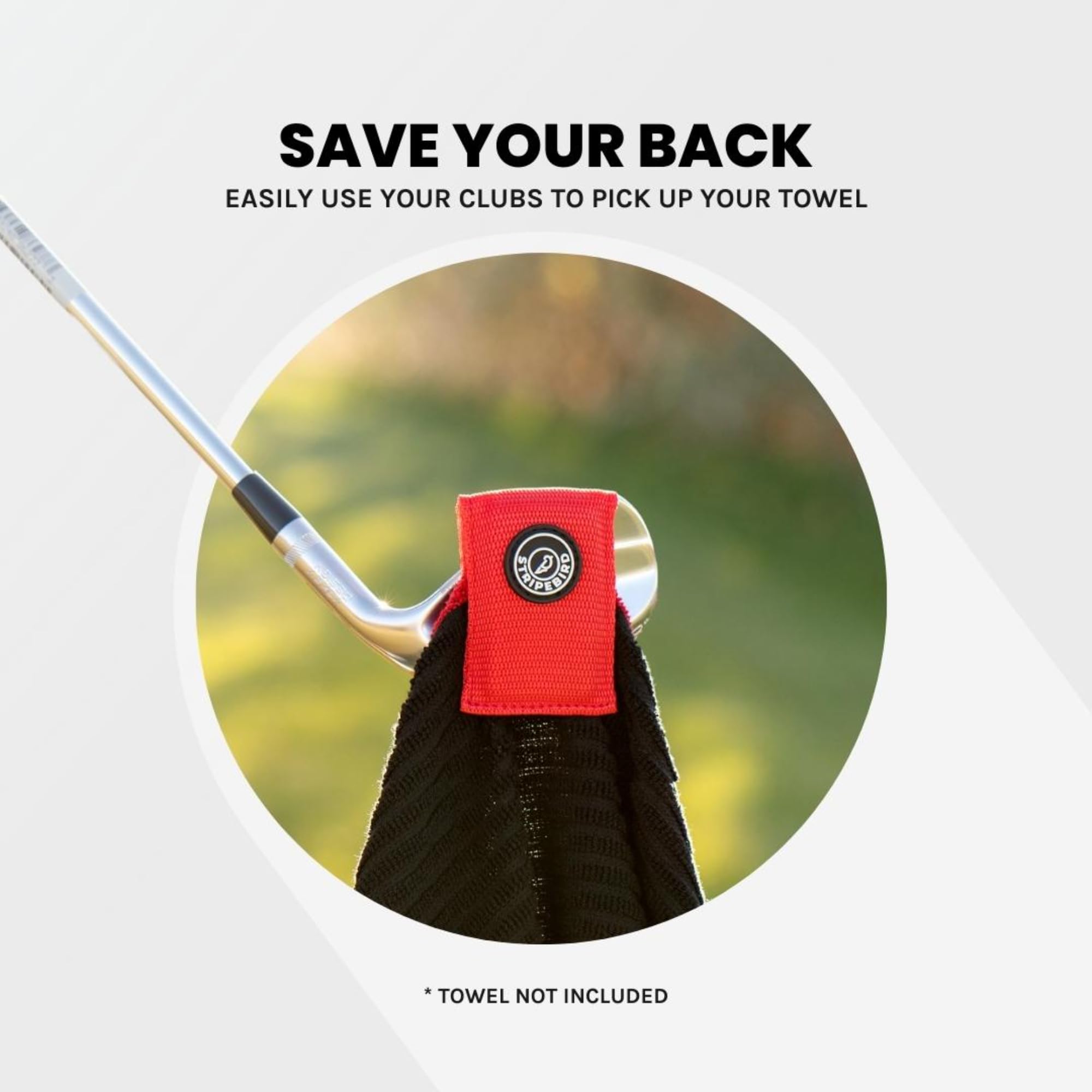 Stripebird - Magnetic Clip for Any Towel (Red) - Highest Strength Magnet - Golf Towel Magnet - Magnetic Golf Towel - Removable from Towels - Magnet Golf Towel - Magnetic Golf Towels for Men