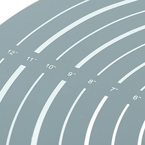 Non Stick Rolling Pin and Silicone Baking Mat, Round Non Stick Pastry Mat, Non stick Silicone Dough Rollers Set with Measurements Kneading Pastry Mat,Rolling Pin Pastry Baking Mat,Baking Tool(Grey)