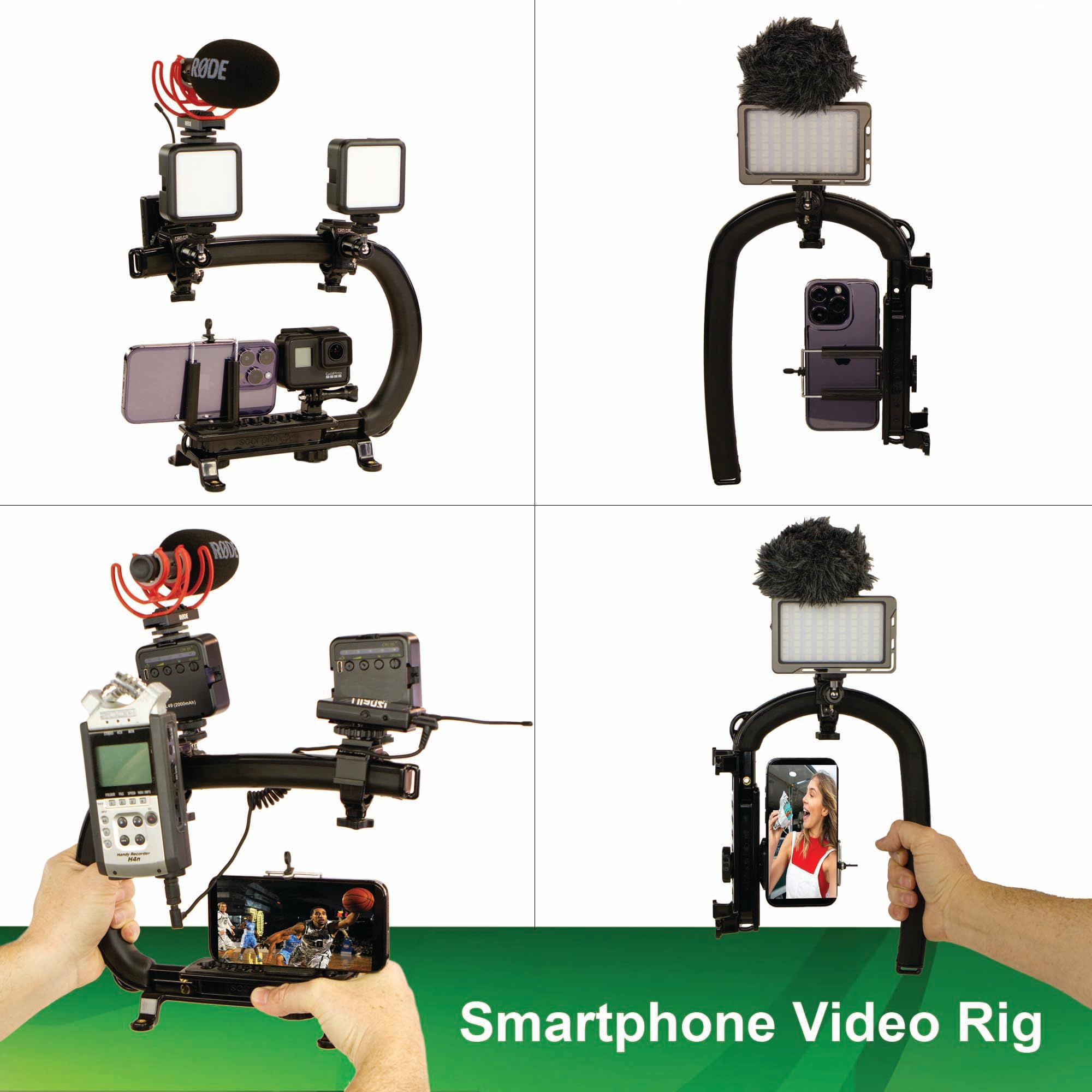Scorpion EX Video Action Stabilizing Rig Handle Grip Handheld Stabilizer with Hot-Shoe Mount for Canon Nikon Sony Panasonic DSLR & Mirrorless Camera Camcorder (Triple Cold Shoe JR)