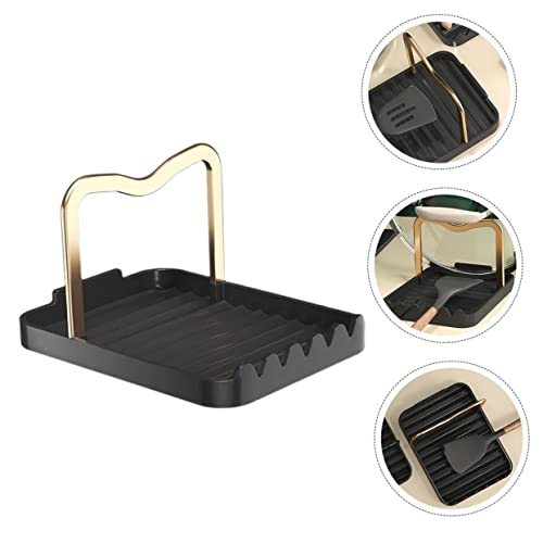 Zerodeko Spoon Stand for Kitchen Ladell Spoons lid and Spoon Rest Pan Cover Stand Pot lid Rack Stove Coffee Spoon Rest Pan Cover Rest Pot lid Storage Space Aluminum Chopstick Rest Household