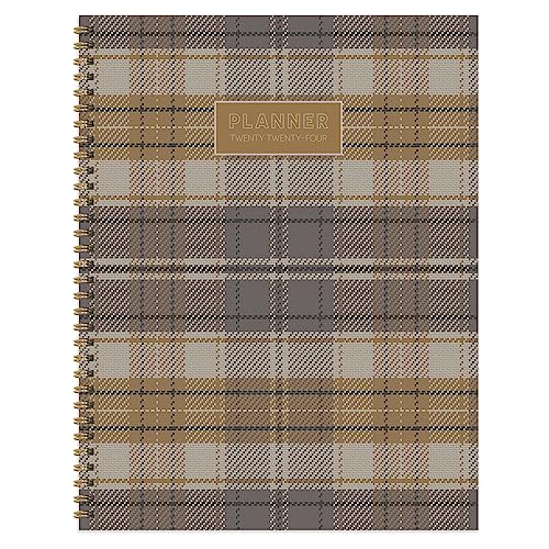 TF PUBLISHING 2024 Hunter’s Lodge Plaid Large Weekly Monthly Planner | Life Planner with 2 Page Spreads | 12 Month Calendar and Planning Prompts | Planner for School or Work | 9"x11"