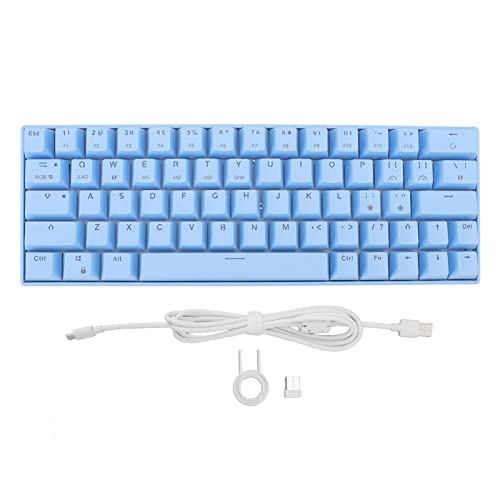 Yoidesu Wireless Mechanical Gaming Keyboard, Blue 64 Keys Wireless RGB Backlight Mechanical Keyboard 3 Modes 2.4G/BT 3.0, 5.0/Type c Wired Gaming Keyboard(Red Switch)