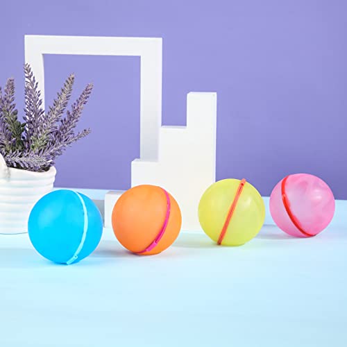 Reusable Water Balloons,Multicolor Water Balls 4 PCS,Quick Fill Self Sealing Water Bombs Balloons,Yard Games,Water Fight Waterfall Ball Toys