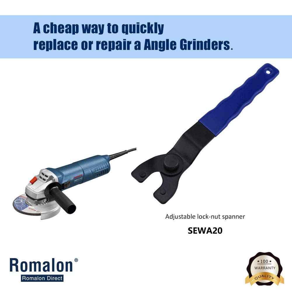 Romalon SEWA20 Adjustable Grinder Lock-Nut Wrench Replacement for Makita Bosch & Other Angle Grinder
