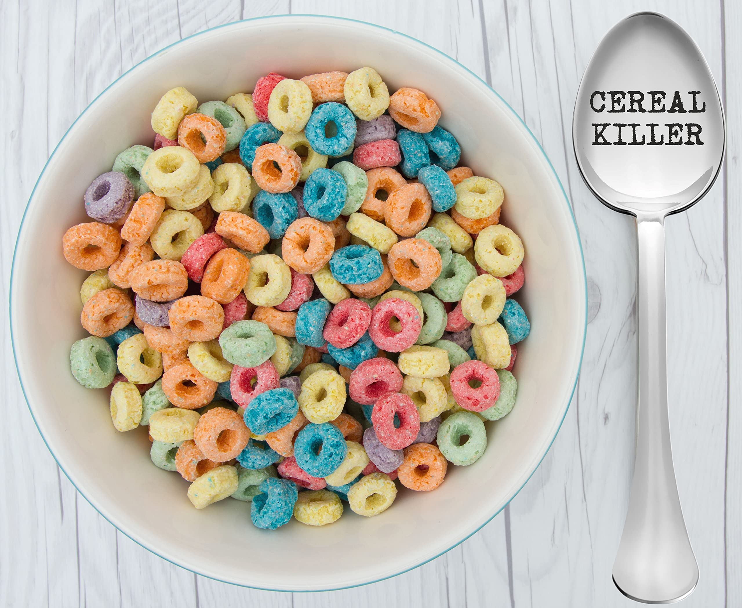 Weenca Practical Gifts for Dad, Laser Engraved Spoon Cereal Killer, Emotional Dad Gifts, Fun Cereal Spoon Dad Gifts Who Has Everything