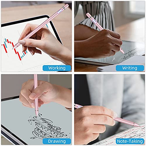 Stylus Pens for Touch Screens, Fine Point Stylist Pen Pencil Compatible with iPhone iPad Pro Air Mini and Other Tablets (Rose Gold)