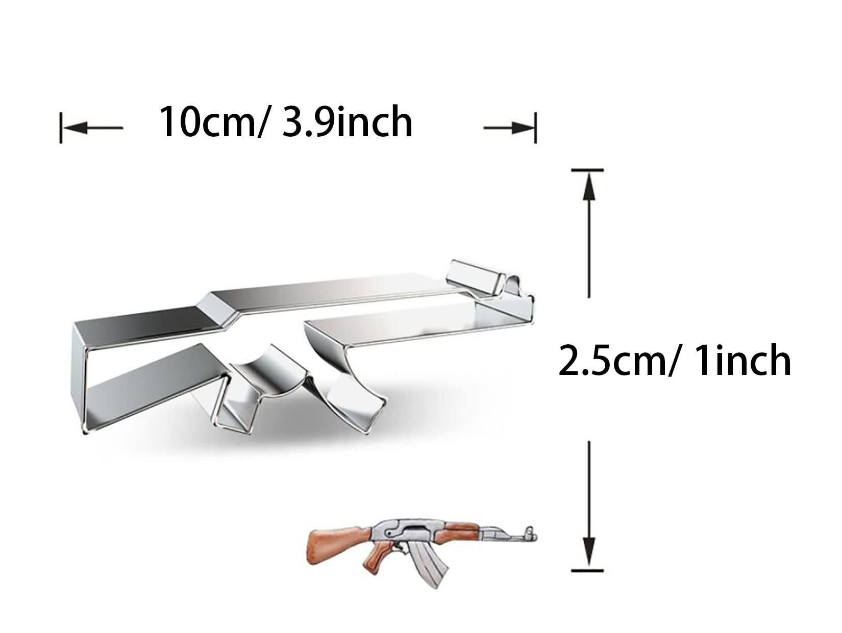 WJSYSHOP Military Army AK47 Machine Rifle Gun Shape Cookie Cutter