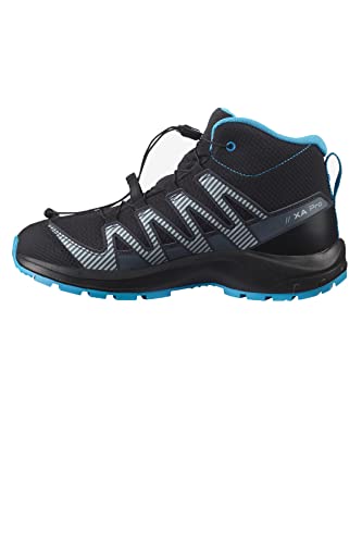 Salomon Kids XA PRO V8 MID CLIMASALOMON Waterproof Hiking Boots, Black/Monument/Hawaiian Ocean, 15 US Unisex Little