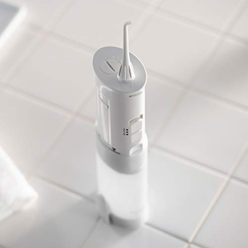 Panasonic Portable Water Flosser, 2-Speed Battery-Operated Oral Irrigator with Collapsible Design for Travel – EW-DJ10-W (White)
