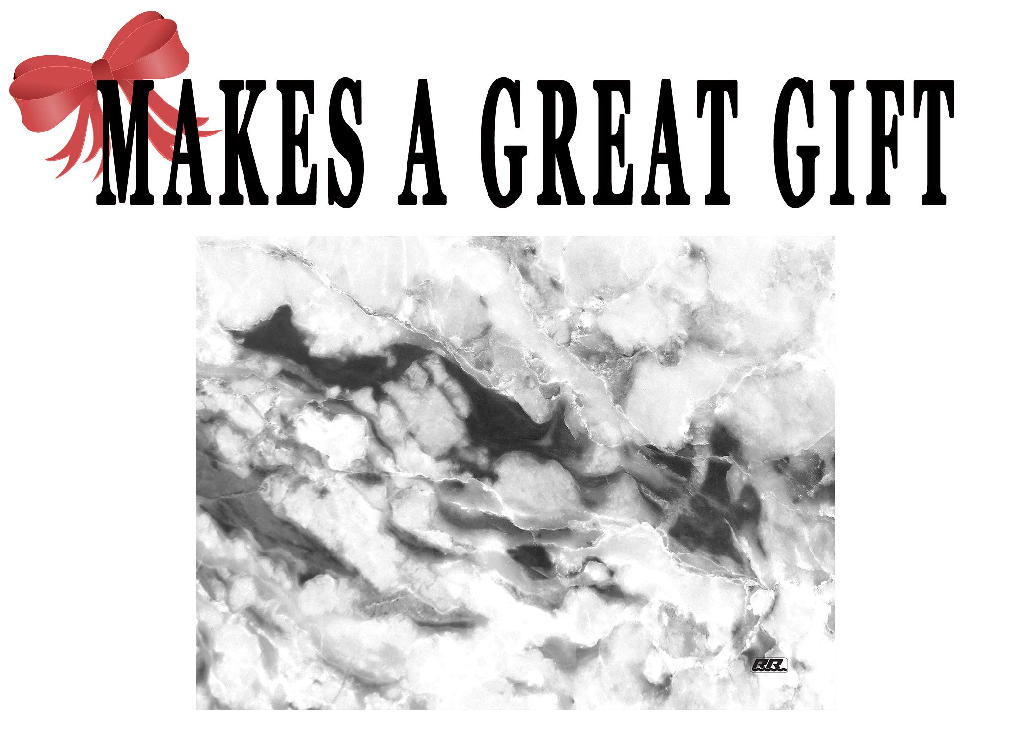 White Black Smoke Pattern Textured Marble Art Kitchen Glass Cutting Board Modern Decorative Gift Abstract Wavy Contrast Design