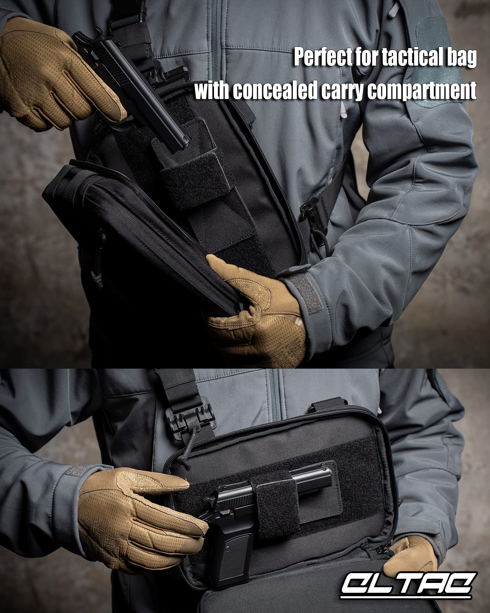 Pistol Holster for Concealed Carry, CCW Universal Holster for Gun Storage, Hook&Loop Handgun Holster for Men and Women, Ambidextrous