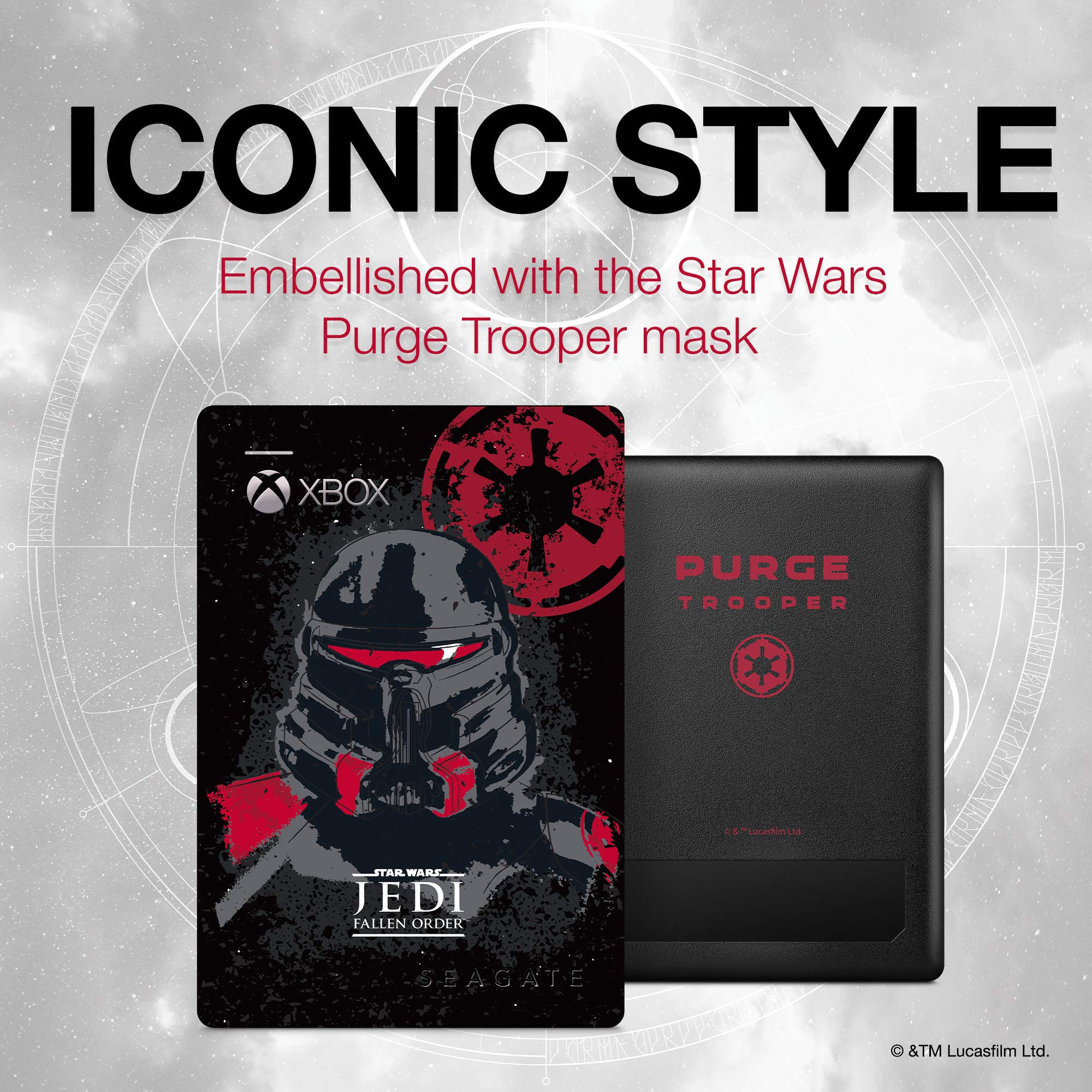 Seagate Game Drive For Xbox 2TB External Hard Drive Portable HDD β USB 3.0 Star Wars Jedi: Fallen Order Special Edition, Designed For Xbox One, 1 Year Rescue Service (Stea2000426)