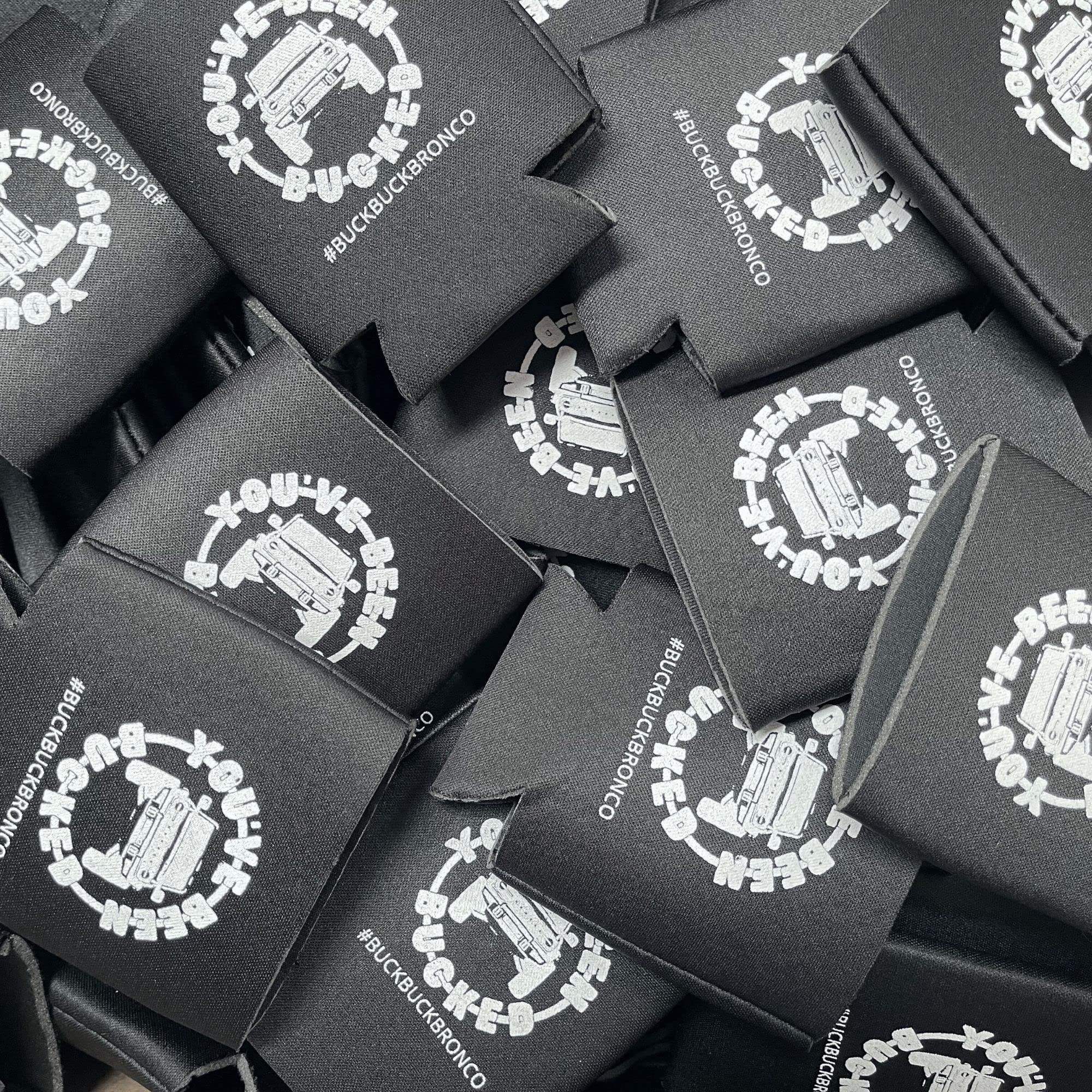 You've Been Bucked Can Cozie Holder | Bulk 20 Pack | Collapsible Foam Can Cozie Holder | Buck Buck Bronco | #BuckBuckBronco #BuckYeah