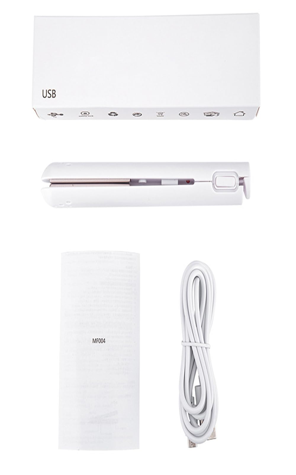 nvede Mini Dual-Purpose Curling Iron, Mini Dual Hair Curler, USB Rechargeable,Portable,Cordless Curling Iron (Pink)