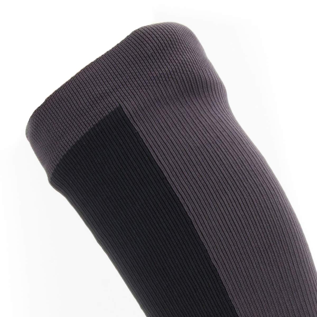 SEALSKINZ Unisex Waterproof Cold Weather Knee Length Sock, Black/Grey, Large