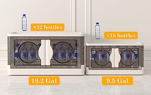 SDADI 19.2 Gal Plastic Foldable Storage Cabinet, Collapsible Storage Bins with Door, Stackable Cube Storage Organizer, Plastic Storage Cart£¬Closet Organizers and Storage (5-pack, Gray)