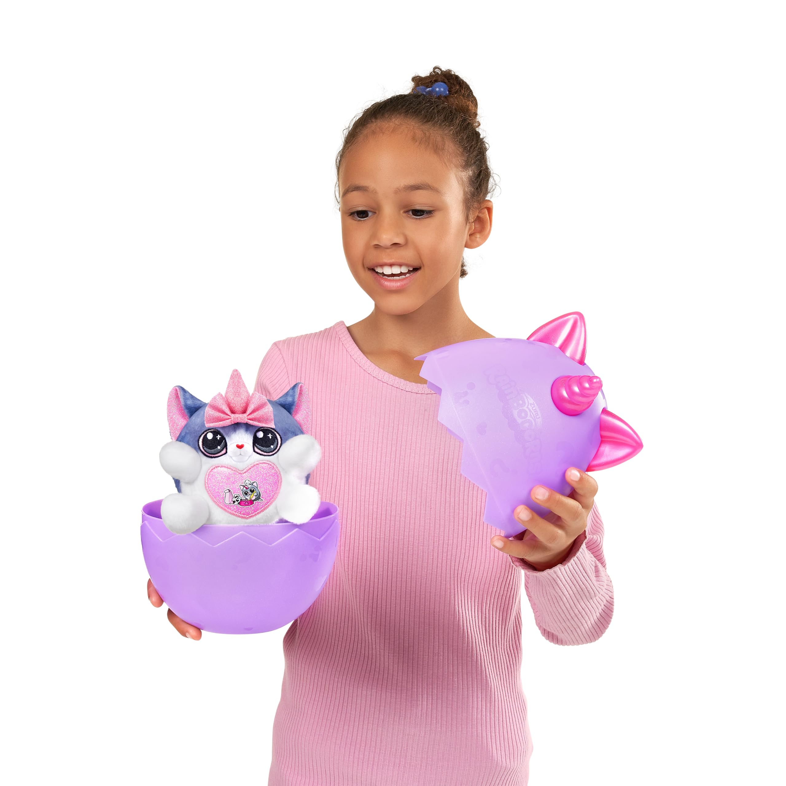 Rainbocorns Kittycorn Surprise Series 2 (Calico Cat) by ZURU, Collectible Plush Stuffed Animal, Surprise Egg, Sticker Pack, Slime, Ages 3+ for girls, Children