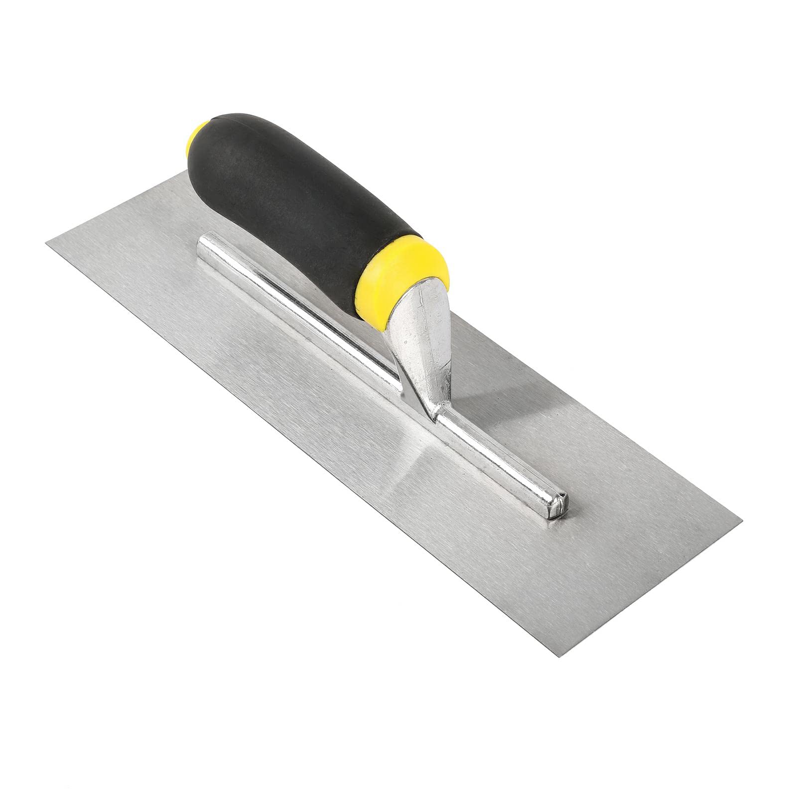ZJNOTED plastering Trowel 12"X4" Carbon Steel Soft Handle plastering Trowel Normal Polish Plaster Finishing Trowel Carbon Steel Grip Handle