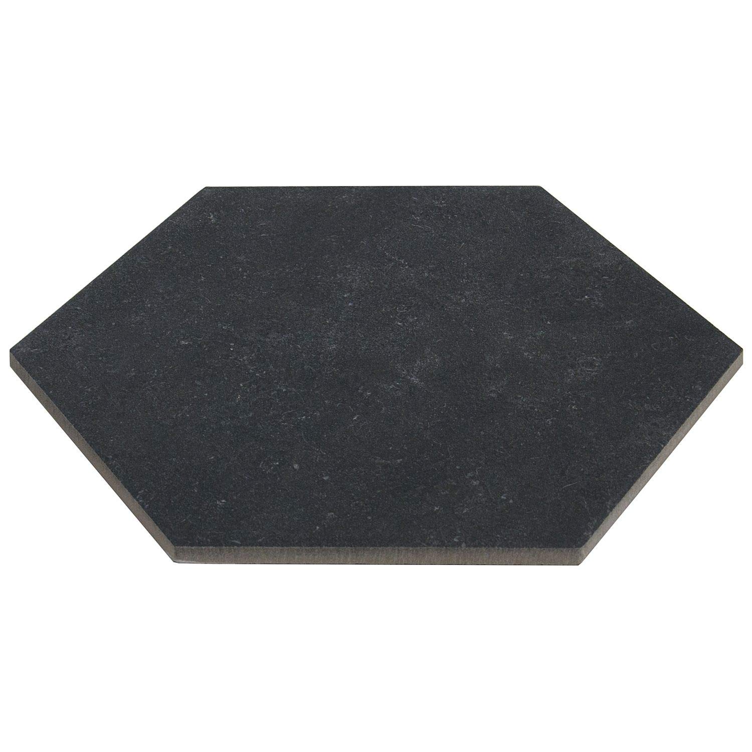 Sanskrit Black Hex Matte Porcelain Floor and Wall Tile Sample