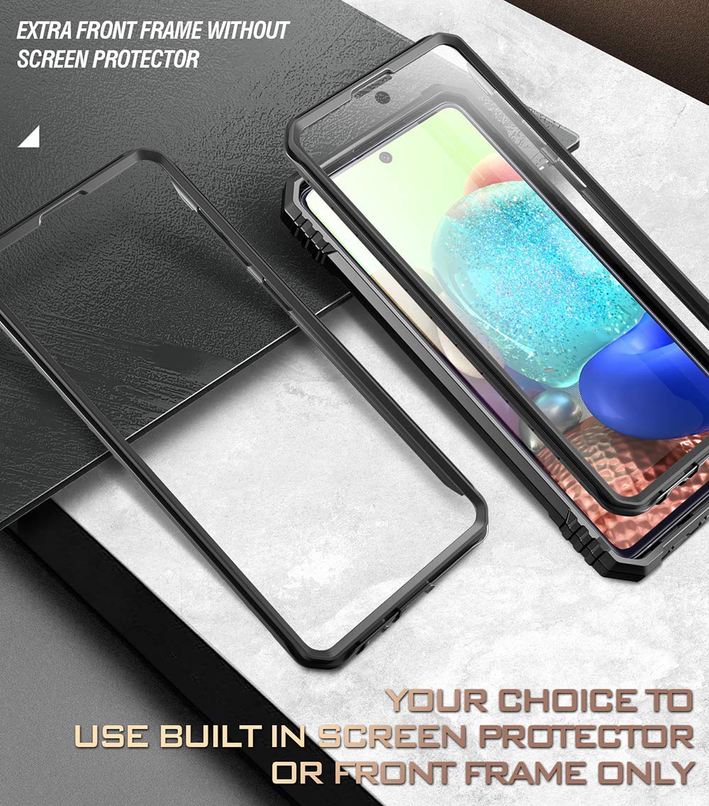 Poetic Revolution Series for Samsung Galaxy A71 5G Case, [Not Fit Verizon A71 5G UW] [Not Fit A71 4G] Full-Body Rugged Shockproof Protective Cover with Kickstand and Built-in-Screen Protector, Black