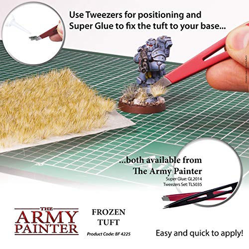 The Army Painter Tufts - Battlefield Tufts: Frozen Tuft, 77 Pcs, 3 Sizes -Terrain Model Kit for Miniature Bases & Model Grass Tufts -Diorama Supplies & Diorama Grass for Mini Basing & Gaming Scenery