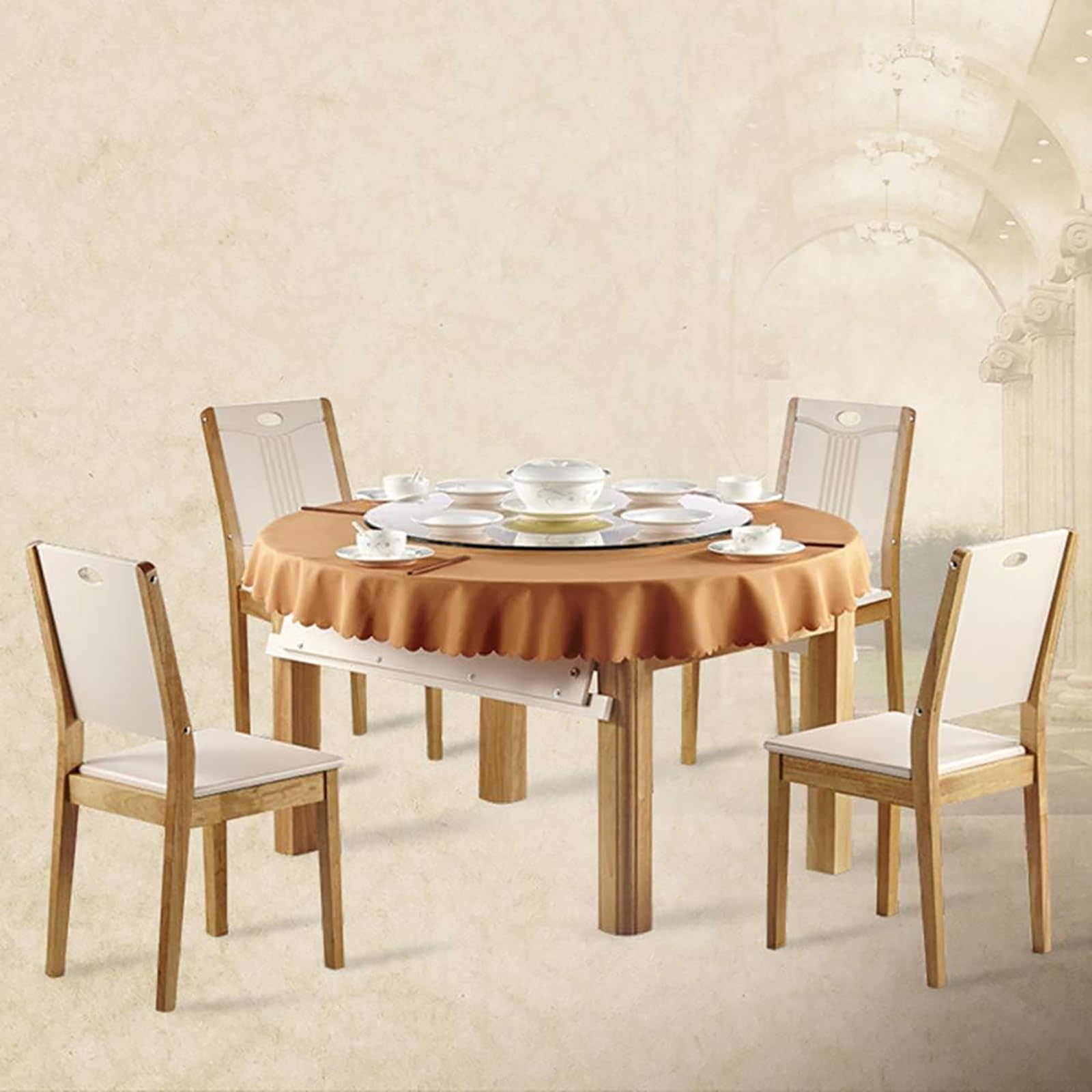 Round Dining Table Swivel Large Tabletop, Heavy Duty Lazy Susan Tempered Glass Serving Plate Transparent Rotating Tray, for Restaurant Hotel Table Top Turntable ( Color : Clear , Size : 90cm (35inch)