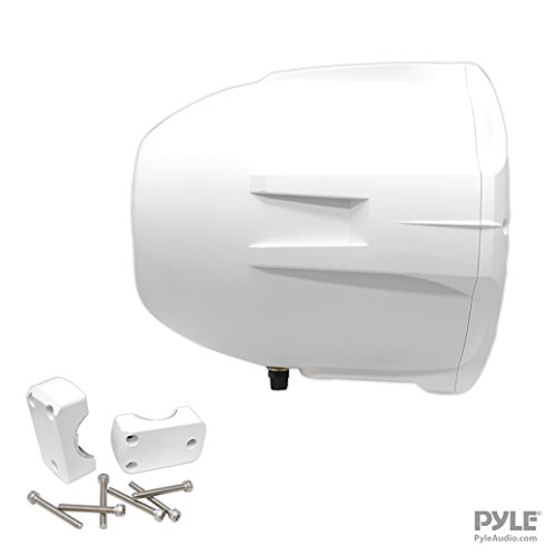 Pyle Waterproof Marine Wakeboard Tower Speakers - 8in Dual Subwoofer Speaker Set and 1β Tweeter with 300 Watt Power - 2-way Boat Audio Stereo System with Mounting Bracket - 1 Pair - Pyle PLMRW85
