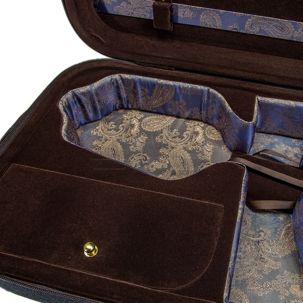 Paititi 16.5 inch Professional Oblong Shape Lighweight Viola Hard Case with Hygrometer Black/Brown