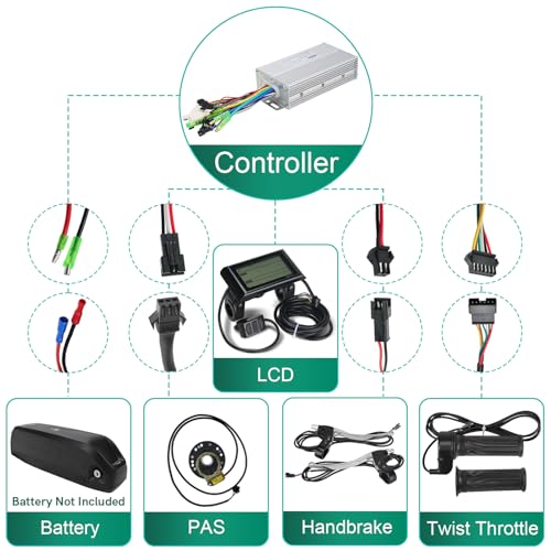 Voilamart 20IN 406 Ebike Conversion Kit 48V 1000W Electric Bicycle Hub Motor Wheel Kit with Intelligent Controller and PAS 750W Restricted E Folding Bike Kit (135mm Rear Hub Motor Wheel with LCD)