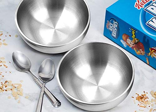 Stainless Steel Double-wall Vacuum Insulated Bowl, 24 oz, Perfect bowls for serving ice cream, hot soup, or queso (1 Pack, Black)