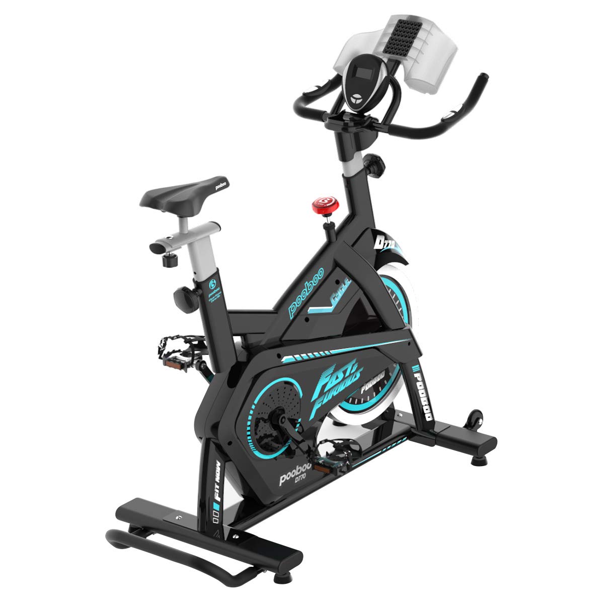pooboo Pro Indoor Cycling Bike, Belt Drive Exercise Bike,Stationary Exercise Bicycle LED Display Heart Pulse Trainer Bike Flywheel Smooth Quiet … (770-6)