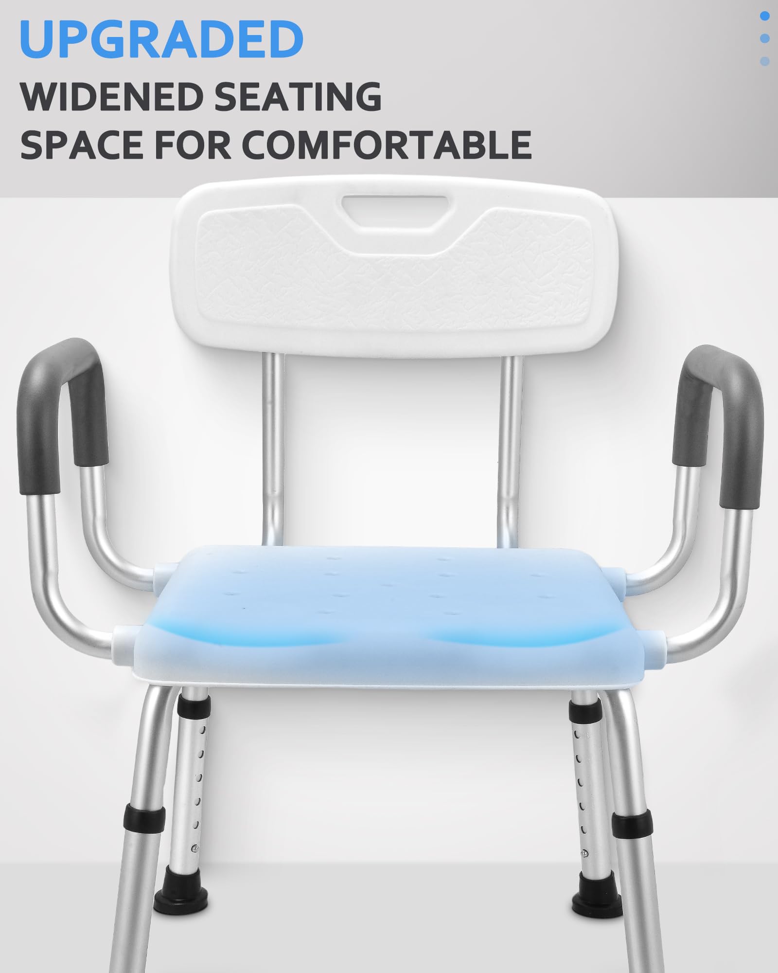 Sangohe Shower Chair for Inside Shower - Heavy Duty Shower Seat with Armrest and Back - Shower Chair for Elderly Adults - Shower Seats for Elderly - Shower Chair for Bathtub, 796B
