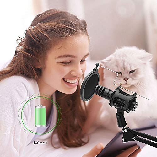 Podcast Studio Recording Condenser Microphone-USB Port Plug and Play Built-in Reverberating Sound Card Echo Recording Compatible with Cellphone iOS/Android Tablets Mac and PC Windows(red