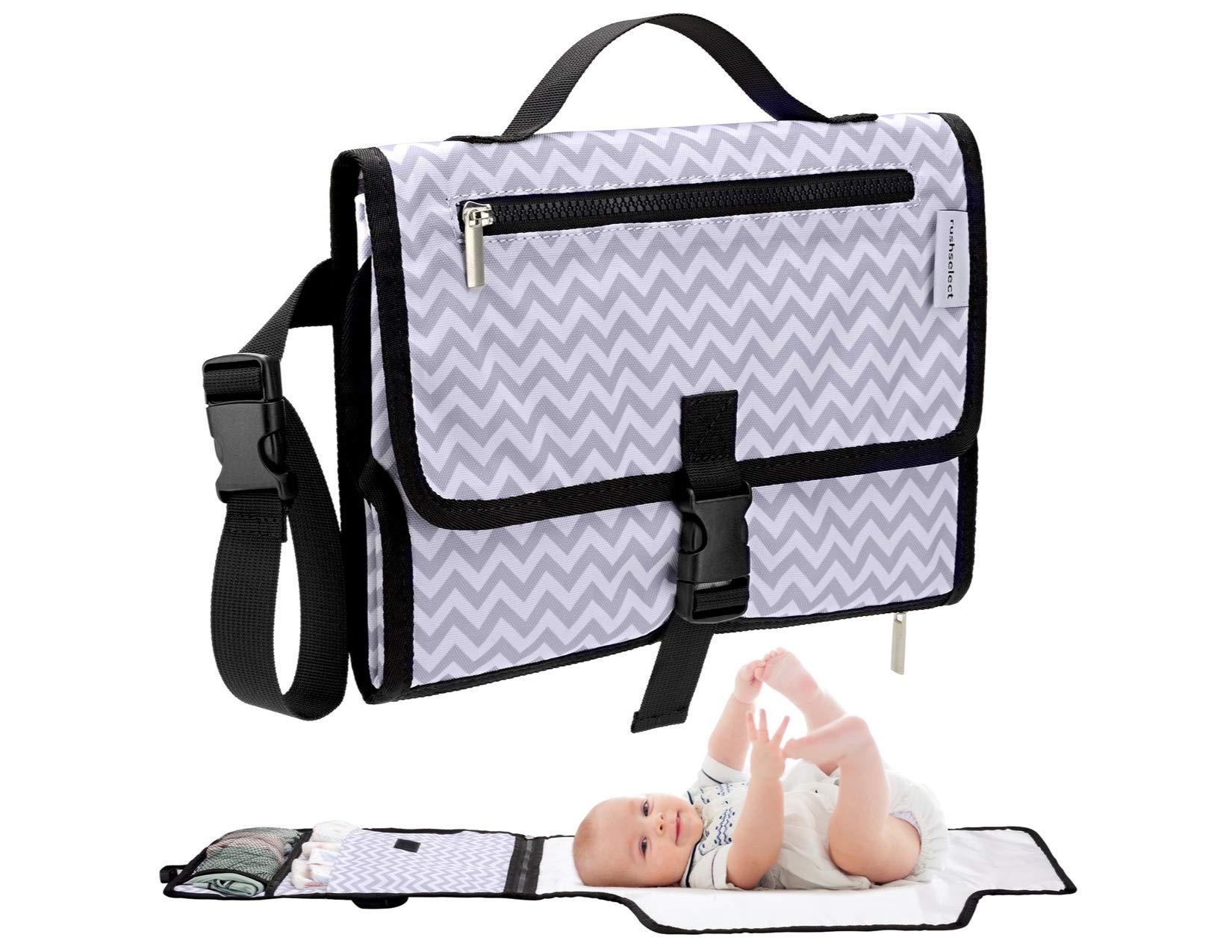 Rush Select Portable Diaper Changing pad, Travel Diaper Changing mat, Waterproof, Wipe Clean, Travel Changing Station, Changing Table Pads, Baby Changing mat