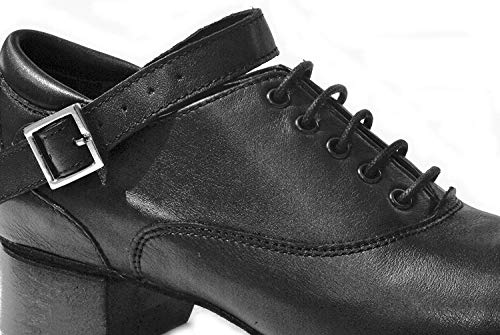 The Classic Range of Super Soft Leather Hard Shoes for Irish Dance Jig - Size UK 4.5 Black