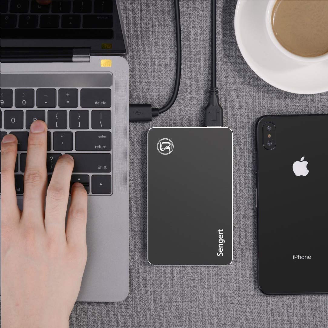 Sengert 2.5" 500GB Ultra Slim Portable External Hard Drive USB3.0 Mobile HDD Storage Compatible for PC, Desktop, Laptop, Xbox One, Xbox 360(Black)