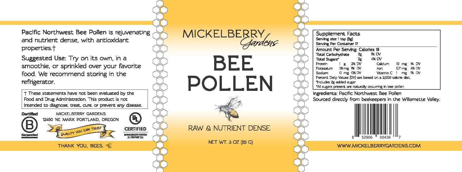 Raw Bee Pollen Granules - Complete Protein Superfood with Vitamins, Minerals & Antioxidants (3 Ounces)