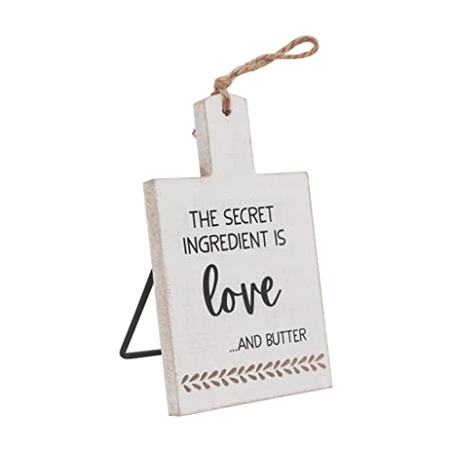 The Secret Ingredient Is Love and Butter Sign, Cutting Board Kitchen Farmhouse Decor, Kitchen Wall Decorations for Home,3.88’’ X 0.75’’ X 6.25’’