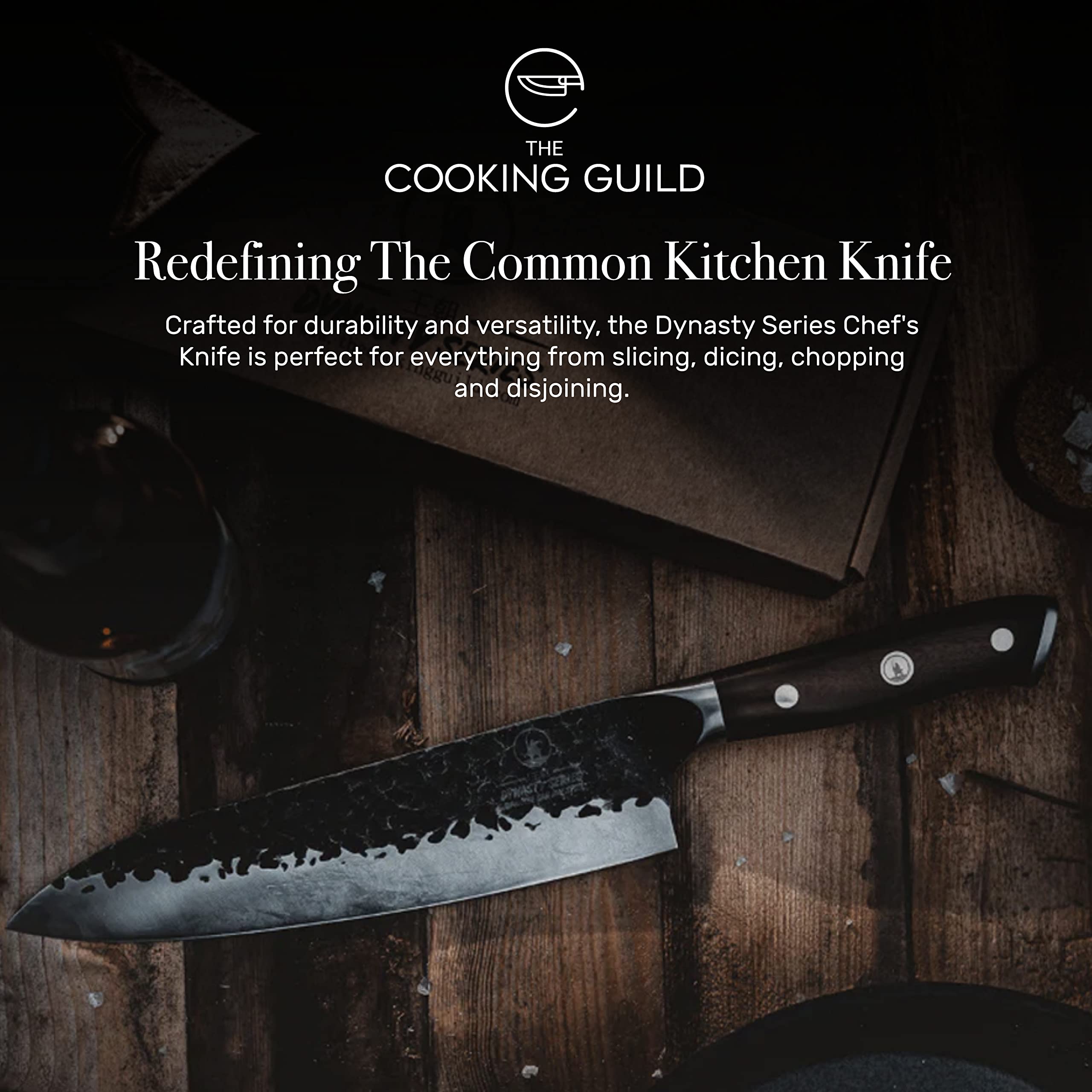 The Cooking Guild Dynasty Series Professional Chef Knife - 8" Japanese High Carbon Stainless Steel Gyutou Chefs Knives - Rust-Resistant & Razor Sharp Chef's Knives Designed to Last a Lifetime