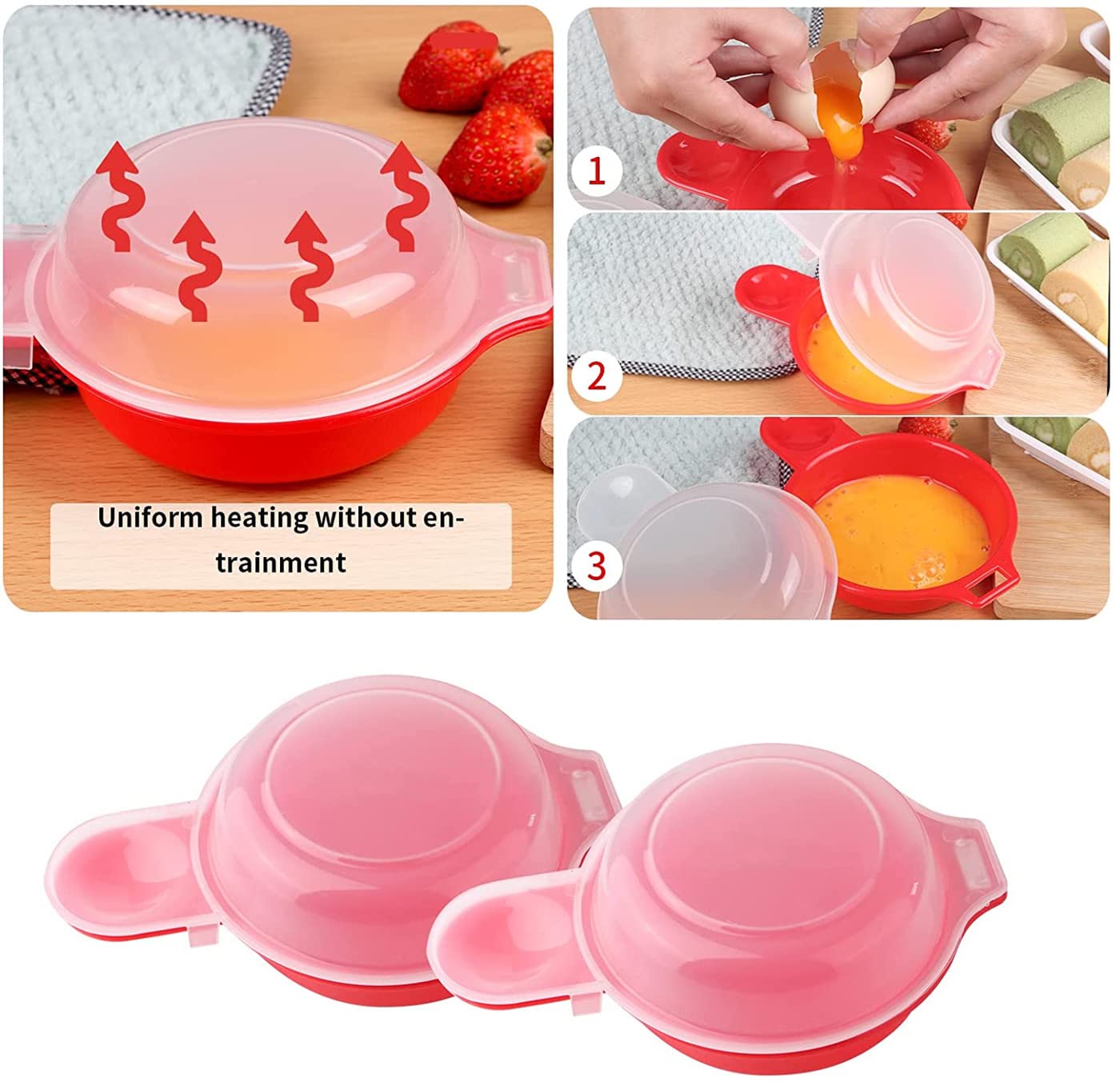 YYYFEI Microwave Egg Cooker,1 Minute Fast Egg Hamburg Omelet Maker Kitchen Cooking Tool,2pcs