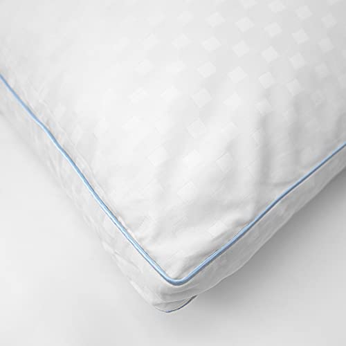 SensorPEDIC Luxury Dual Comfort Reversible Bed Pillow with 400 Thread Count Cotton Cover, Standard (Pack of 1), White