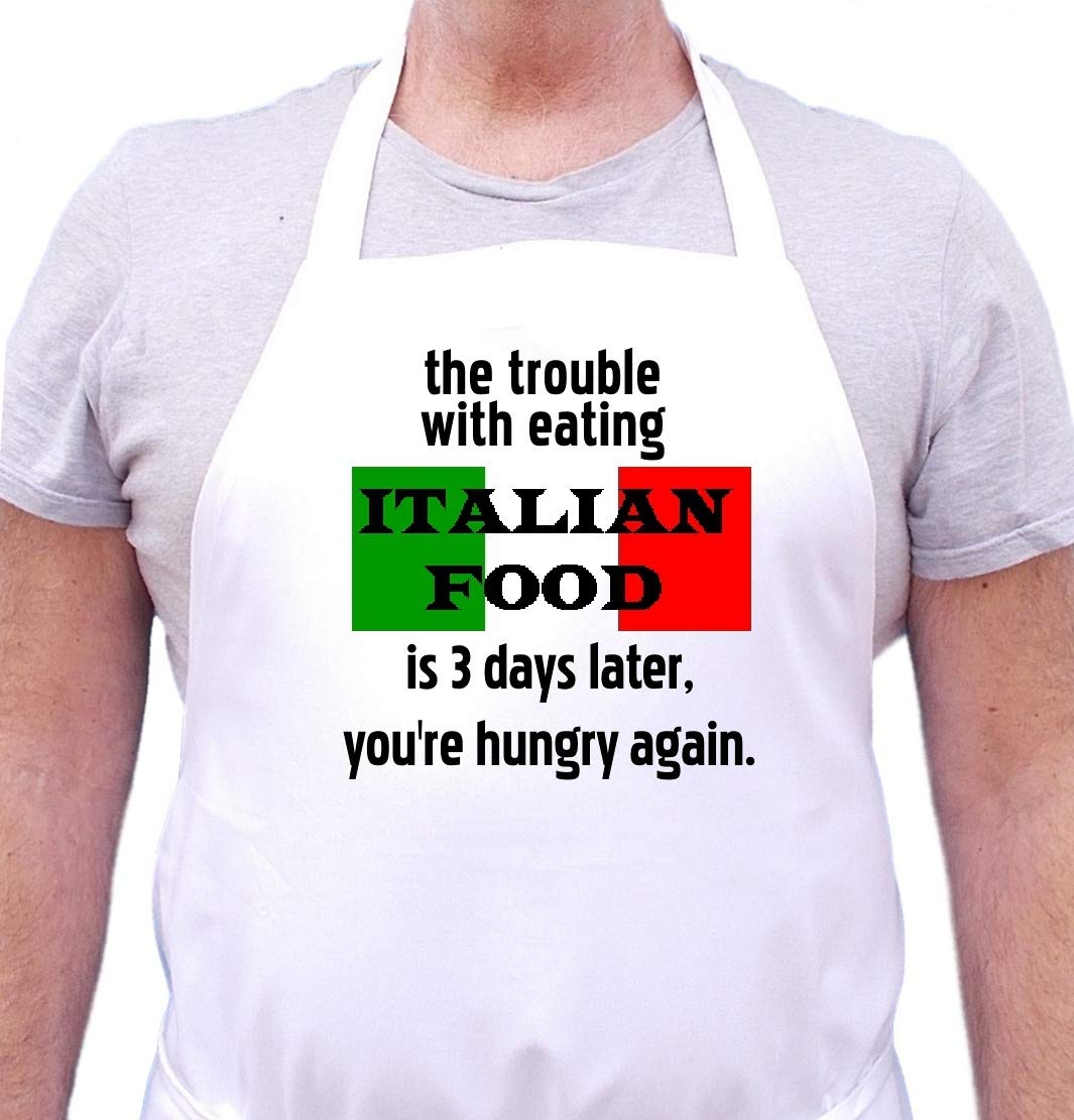 The Trouble With Italian Food Funny Cooking Apron