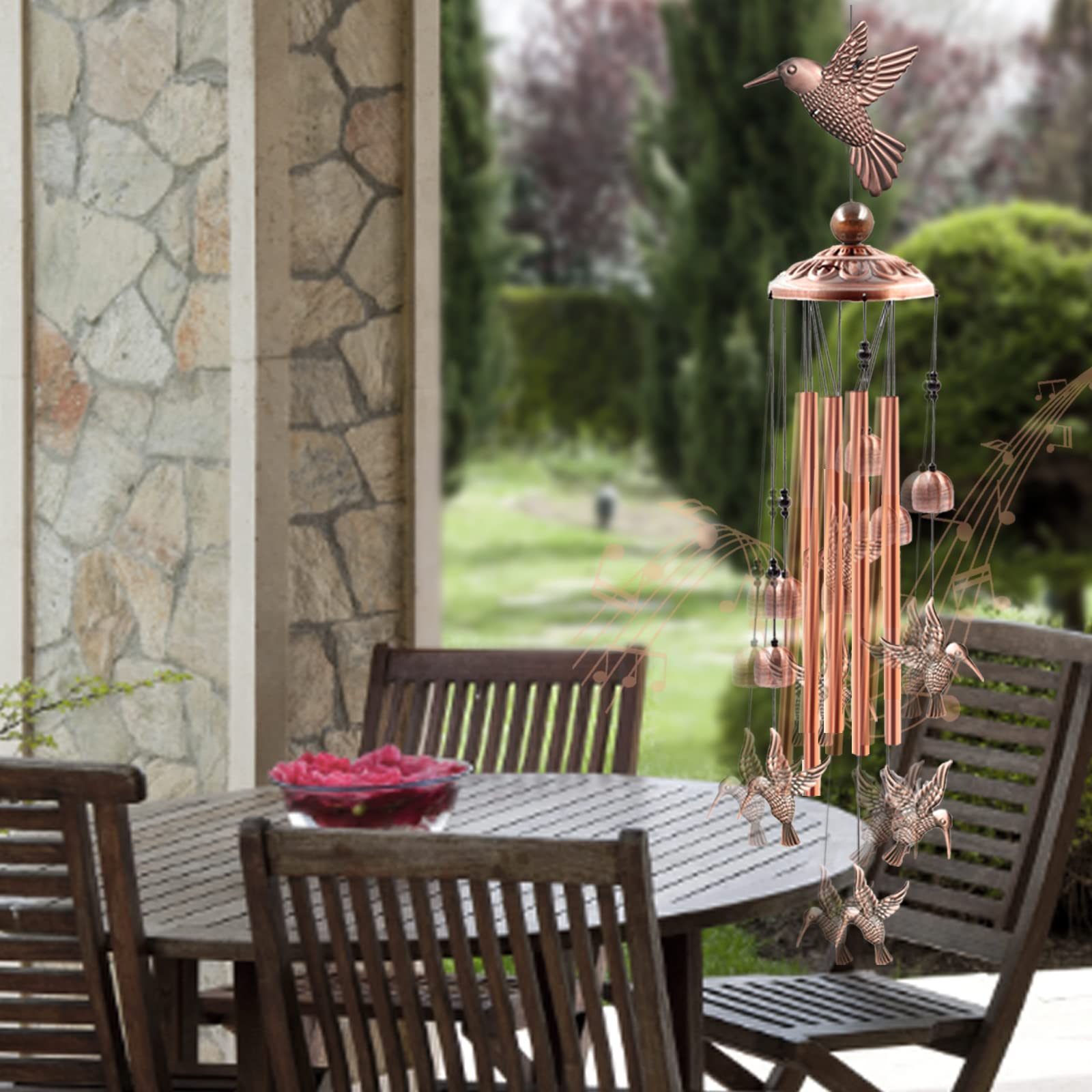 Wind Chimes Outdoor Clearance, Ukulork Aluminum Tube Windchime with S Hook,Patio Garden Decor, Housewarming Gift. (Hummingbird)