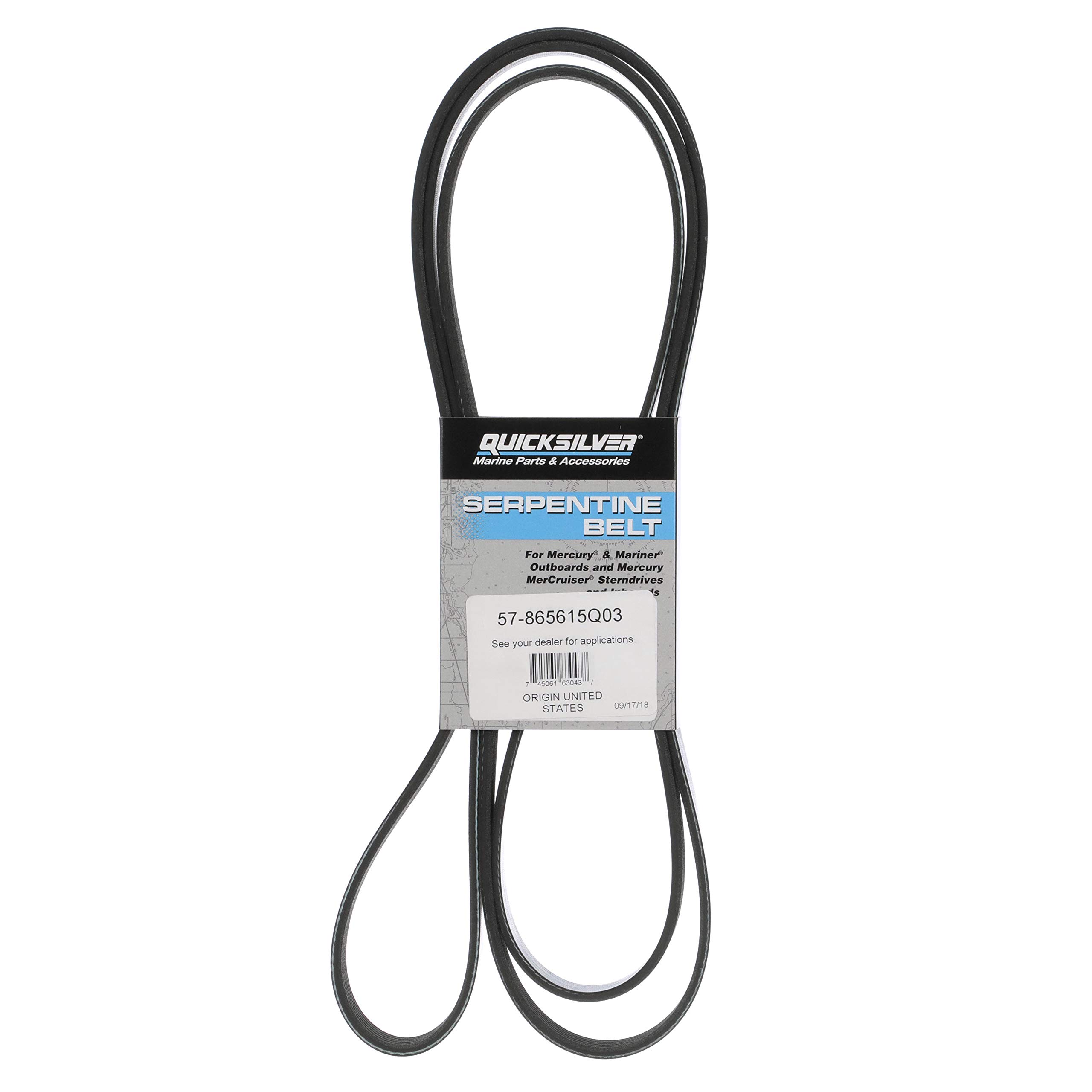 Quicksilver 865615Q03 Serpentine Belt -2, 704 mm Long for MerCruiser 2001-2016 V-6 & V-8 (305 & 350 CID) Alpha Engines with Closed Cooling and Bravo Engines with Standard Cooling